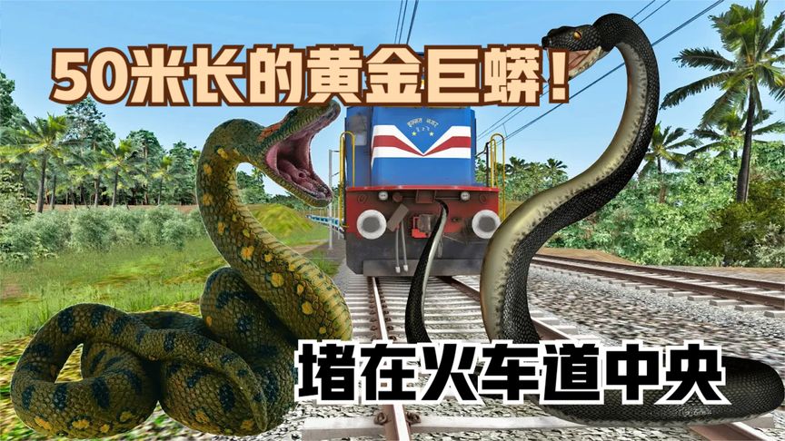 模拟器:50米长的黄金巨蟒,堵在铁轨中央,火车司机陷入绝望