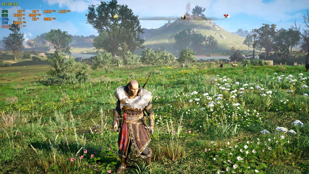 1070Ti显卡在《刺客信条:英灵殿》中的帧数表现!(高画质1080P)