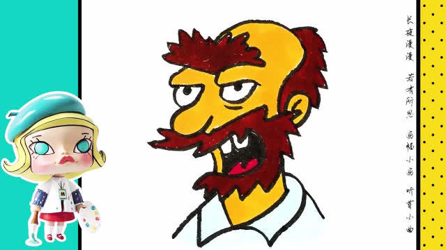 儿童简笔画:辛普森家族操场管理员不让在操场玩 还这么凶