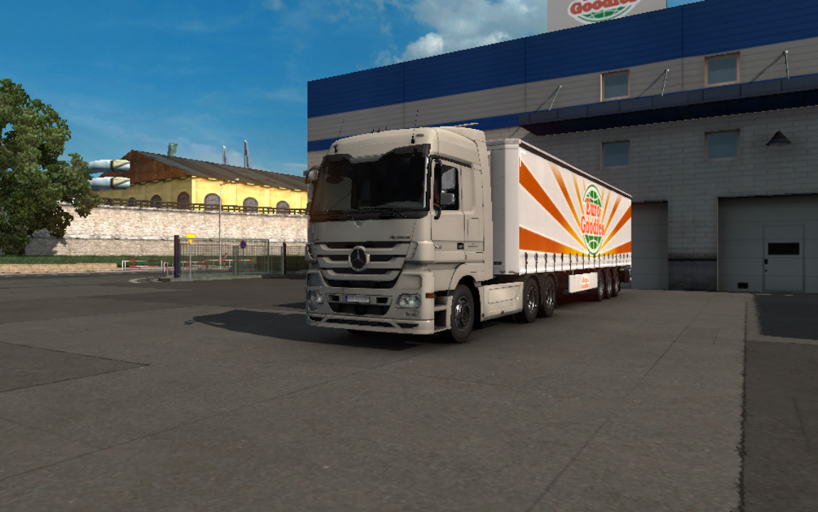 欧洲卡车模拟2#06:驾驶外国地图,车辆是斯肯尼亚卡车,驾驶奔驰卡车