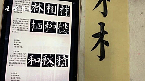 书法教学:颜勤礼碑颜体“木字旁”的写法,一定要注意细节哦