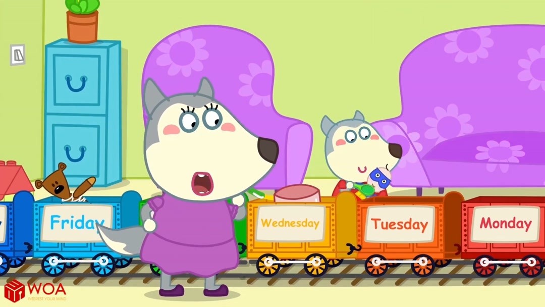 儿童动画:今天是星期几?沃夫你学会了吗?