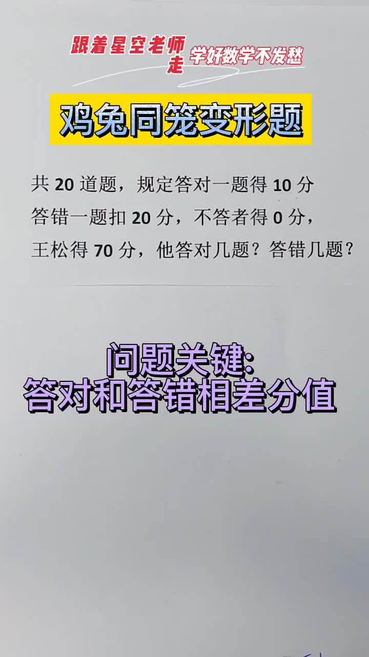 鸡兔同笼问题是很多学生的噩梦