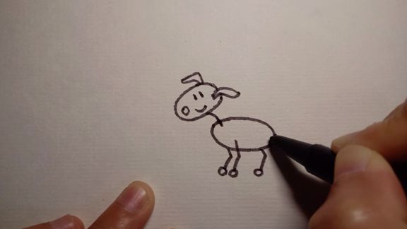 简笔画画奇怪的小狗,简单易学,适合所有小朋友们学习哦
