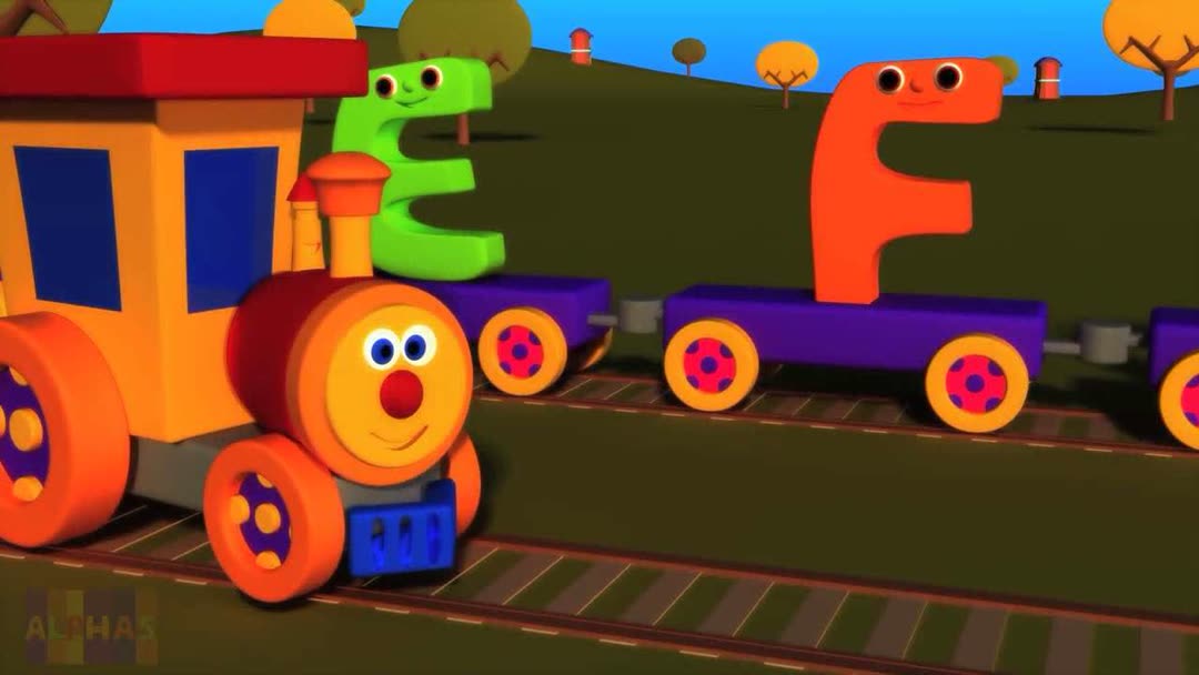 亲子早教益智动画 3D火车头动画教大家学习ABCD