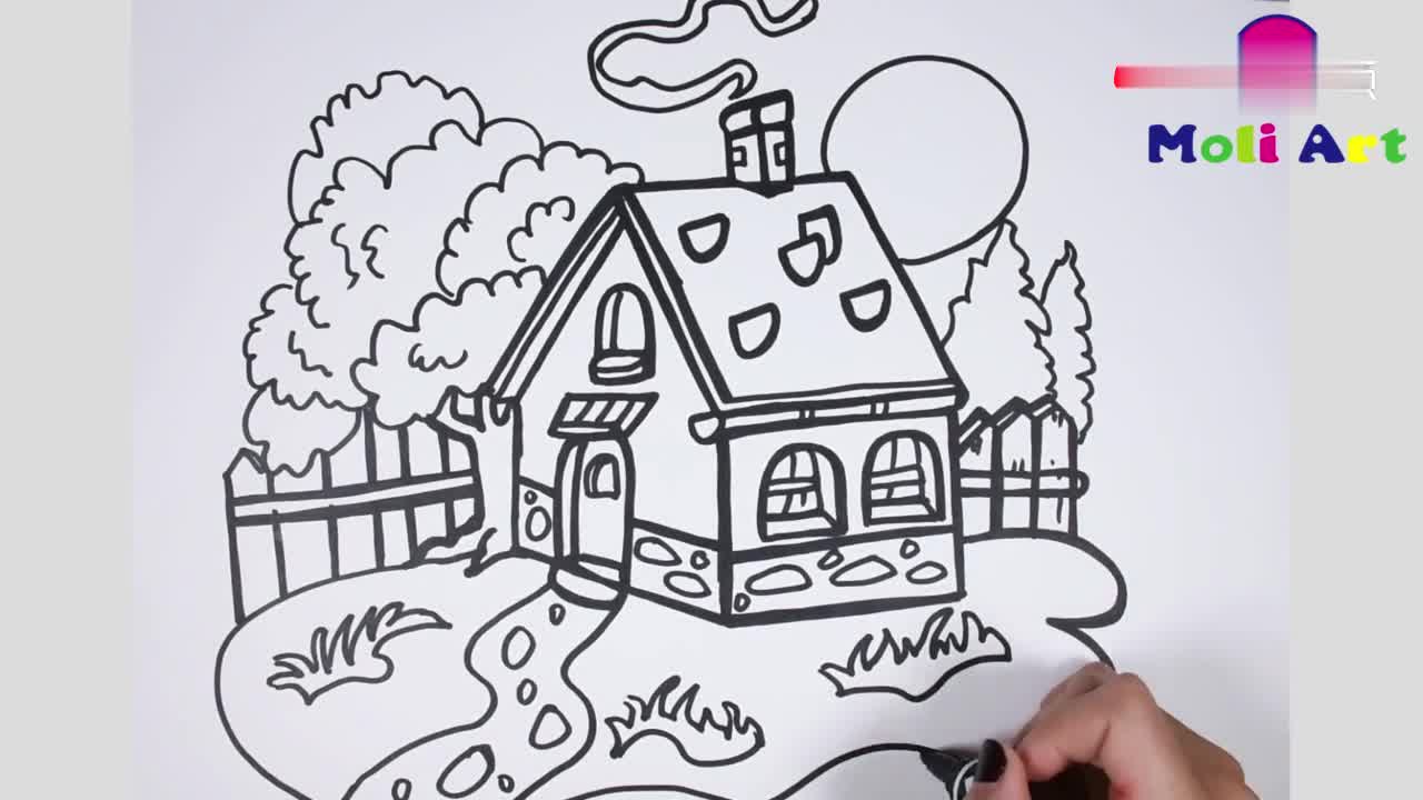 简笔画房子简笔画图片大全儿童画幼乐园画画作业简笔画学英语