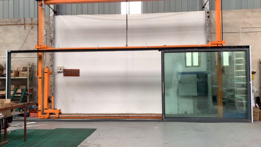 超大磁悬浮重型断桥双色推拉门后续来啦!装好玻璃调试!