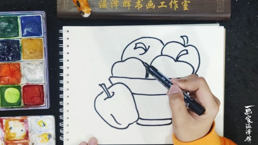 苹果简笔画,小朋友都喜欢画,一起来学习吧