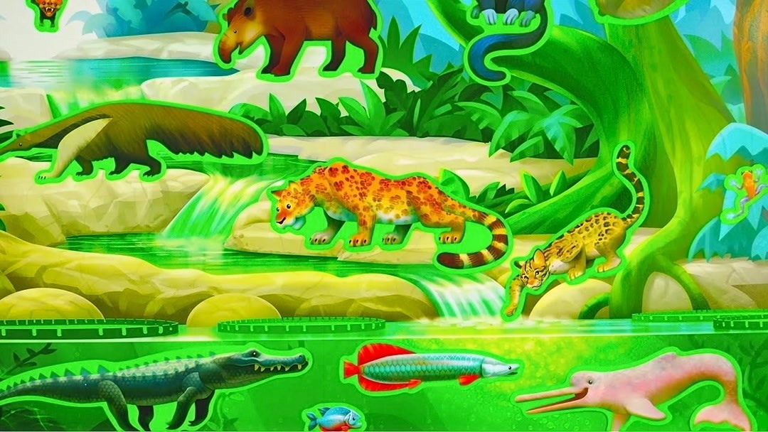 来到热带雨林认识树獭金刚鹦鹉凯门鳄等小动物