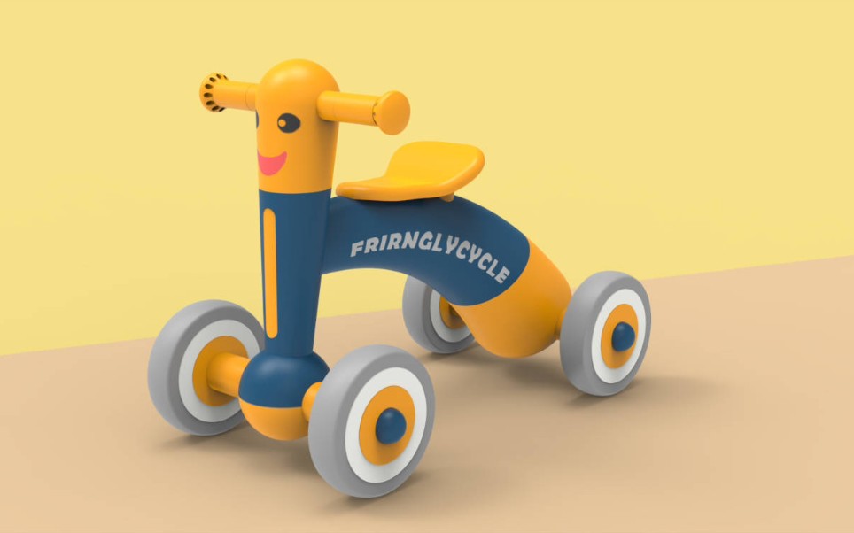 儿童车产品creo建模渲染