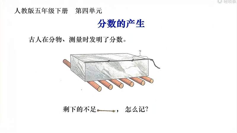 人教版小学数学五年级下册第四单元分数的产生