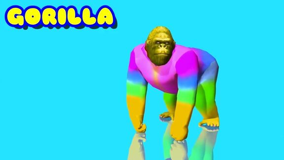 趣味益智动画片 把动物染色的喷泉