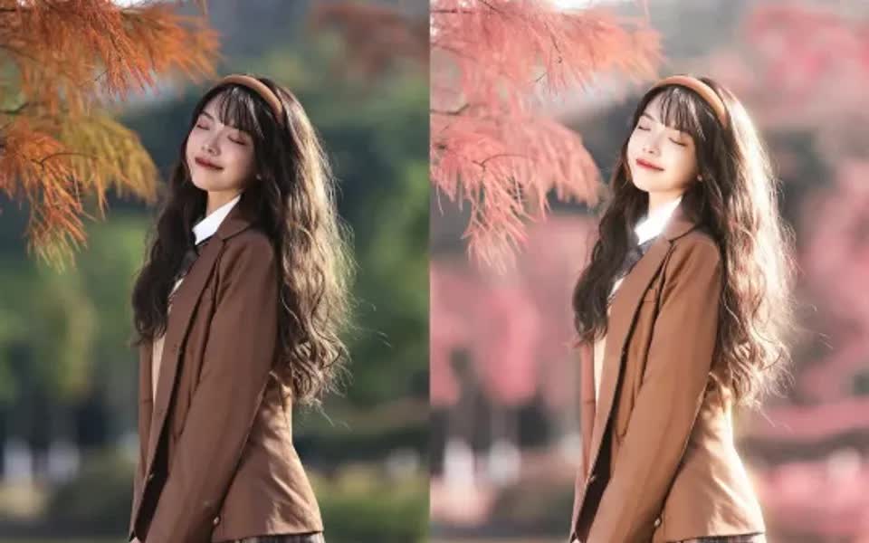 ps摄影后期 梦幻粉调色教程 绿叶秒变樱花