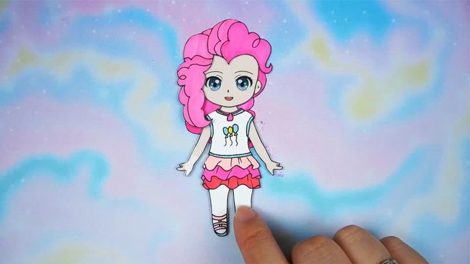 手工制作小马女孩碧琪,创意换装纸娃娃