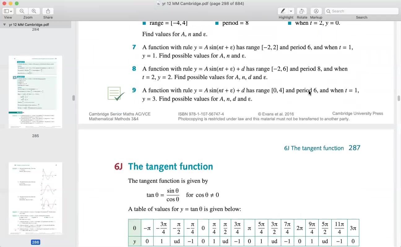 澳洲维州VCE高考 中数MM 三角函数的应用以及总结