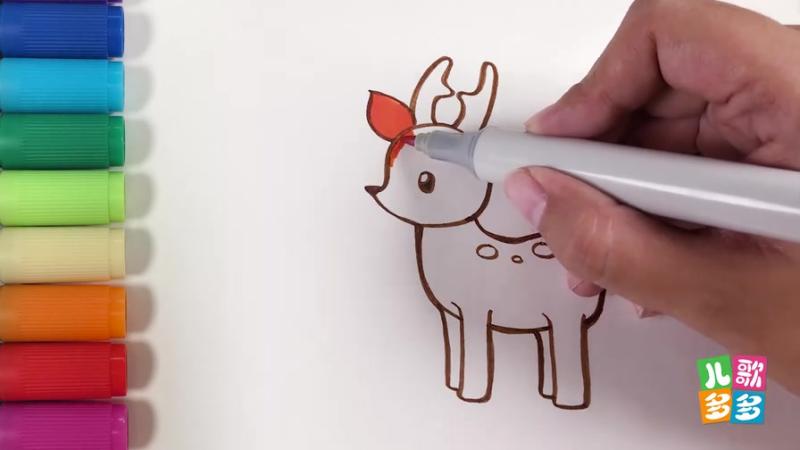 儿歌多多动物简笔画 第26集 快带宝宝来画可爱的森林精灵小鹿