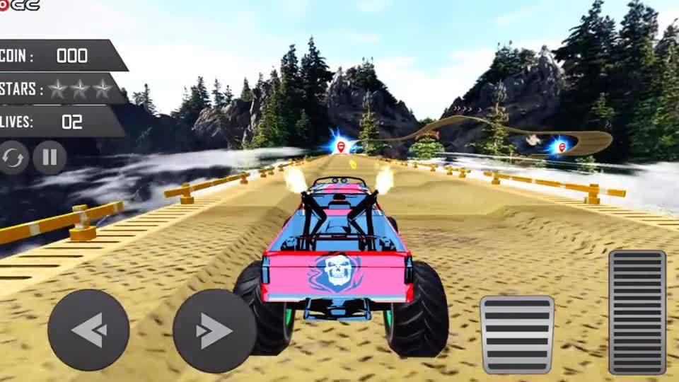 好玩的游戏:皮卡车闯关,翻车了