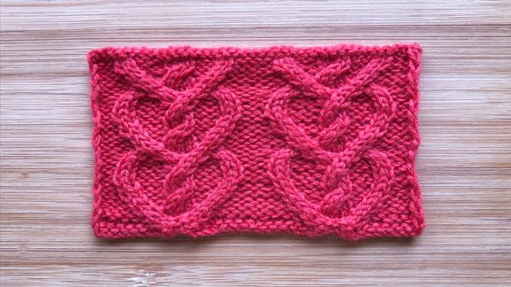 棒针心形花样的视频教程,立体有层次,适合秋冬织物
