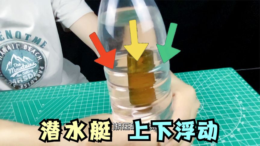 模拟潜水艇,动动小手就可以控制升降,结尾有实验注意事项