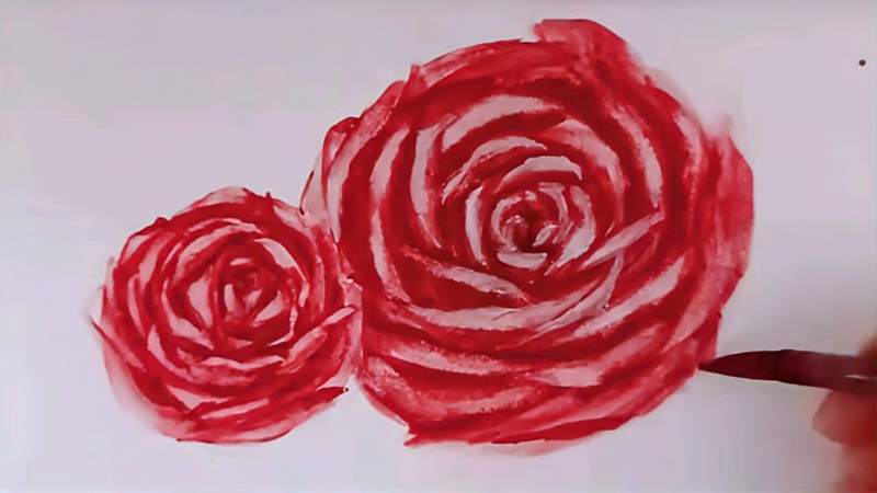 水粉画,这样画花儿很简单哟