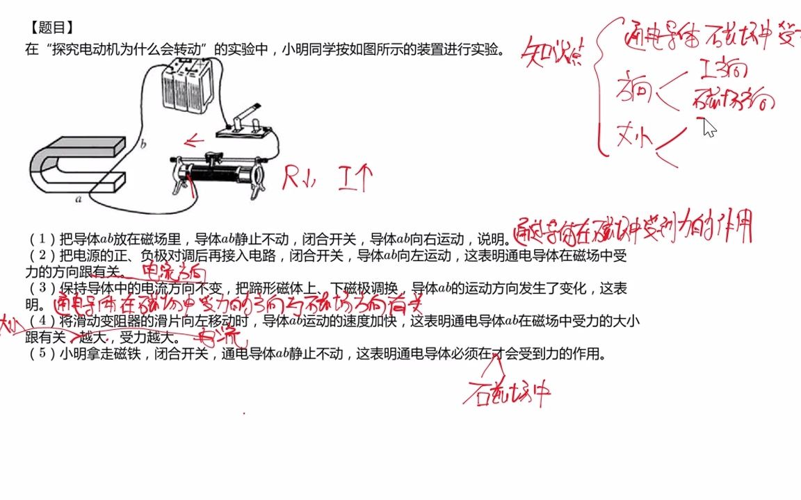 电动机的工作原理探究实验