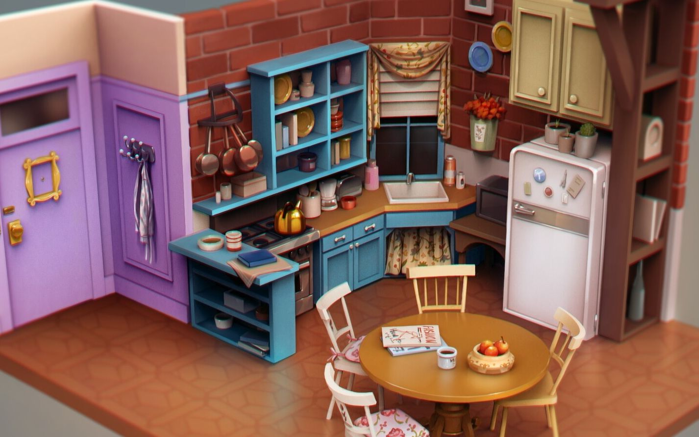 【3dmax建模】卡通小课堂场景建模教学,从搭box开始完整流程制作~