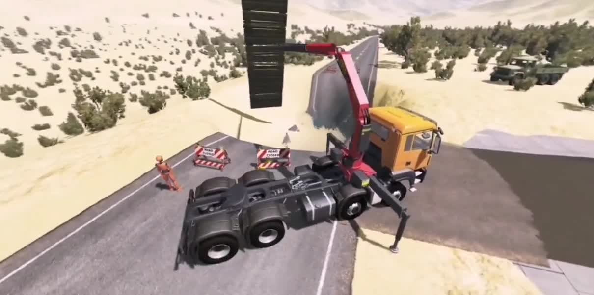 车祸模拟器212 出馊主意炸断桥只为多收费 司机改装卡车教做人