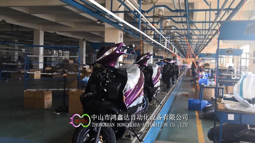 广东电动车装配生产线,摩托车总装流水线,三轮车组装链板线