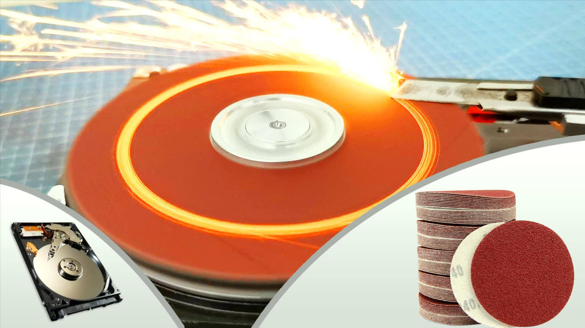 废旧硬盘再改造,快速更换砂纸磨片,硬盘改造磨盘打磨机方法