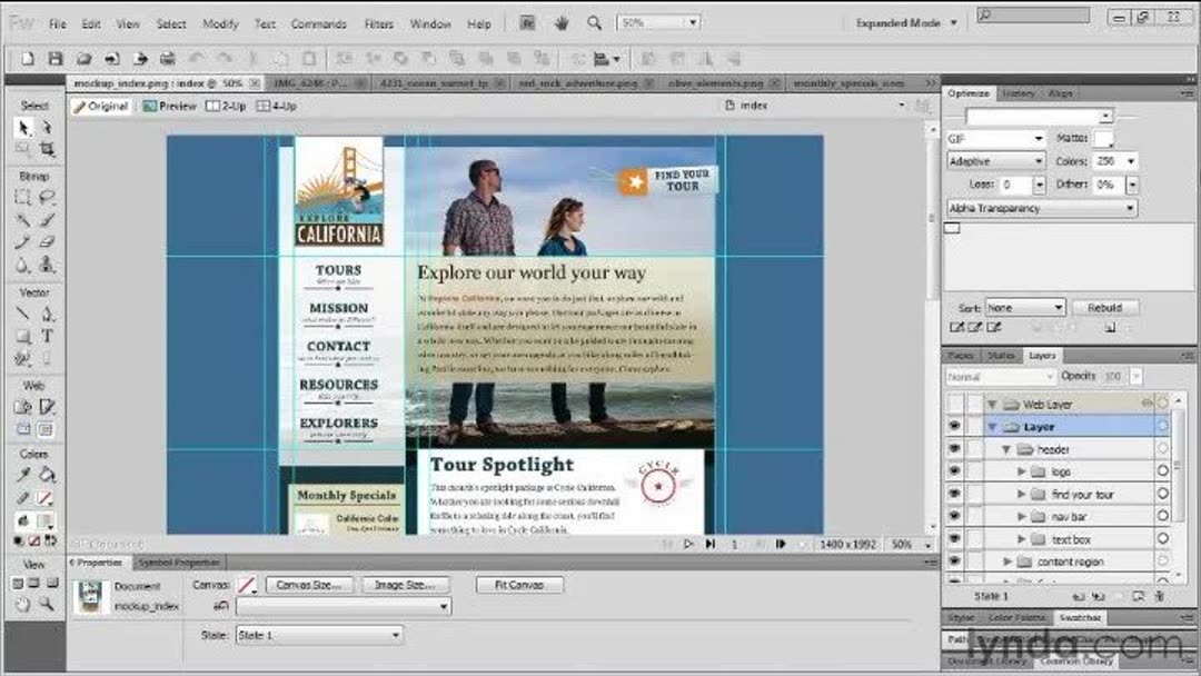 Adobe Fireworks CS5 基础教程 共92讲0103 Working with tabbed ...