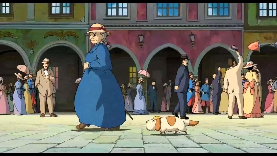 哈尔的移动城堡:哈尔变成了一只狗,暗中跟着苏菲保护她