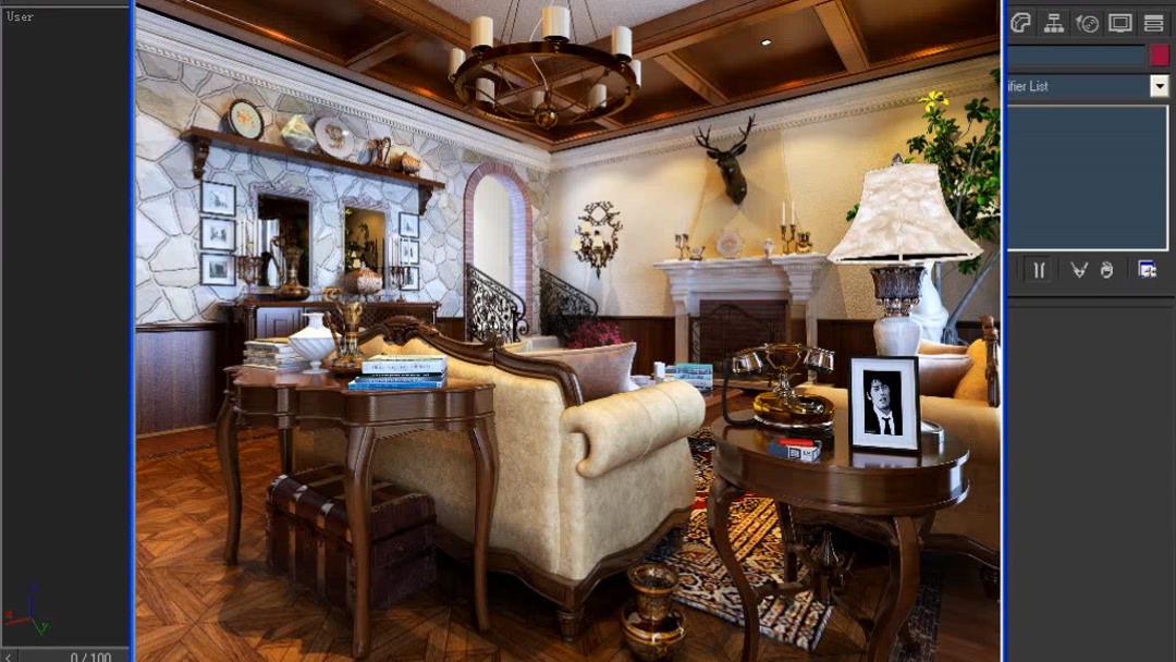 VRAY照片级欧式客厅001设置场景环境光