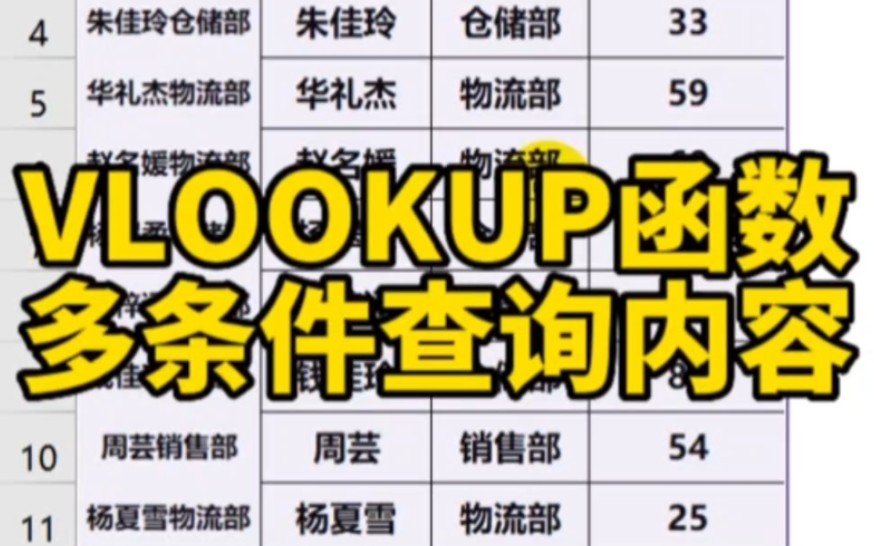 VLOOKUP函数多条件匹配