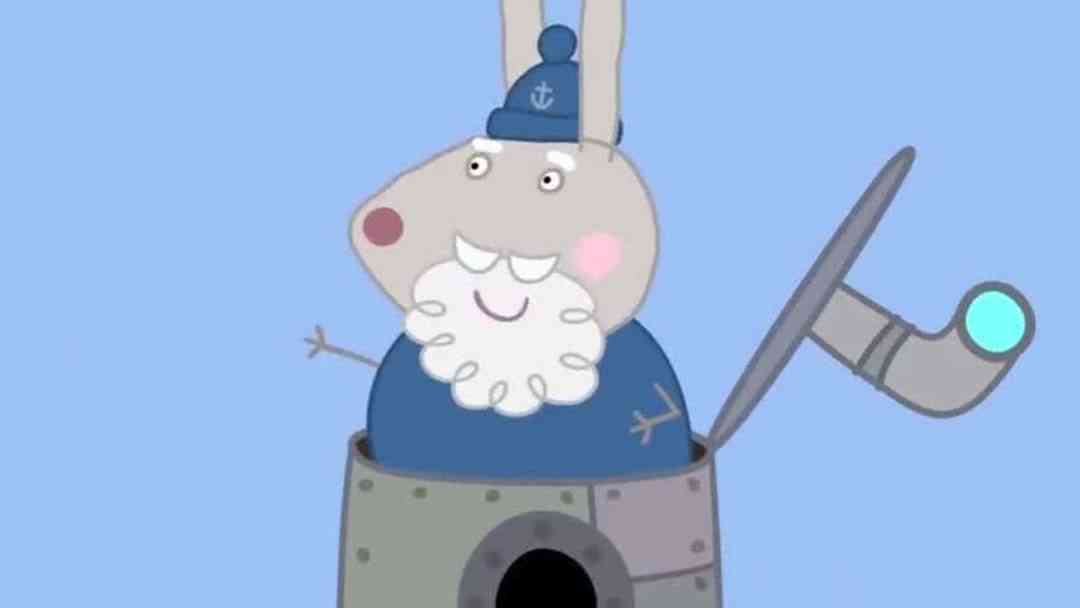 小猪佩奇:森林淹水了,兔爷爷的潜水艇派上大用场啦,好酷哦!