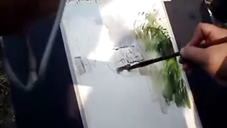 陈飞虎 水彩画 现场写生(校园一角)上