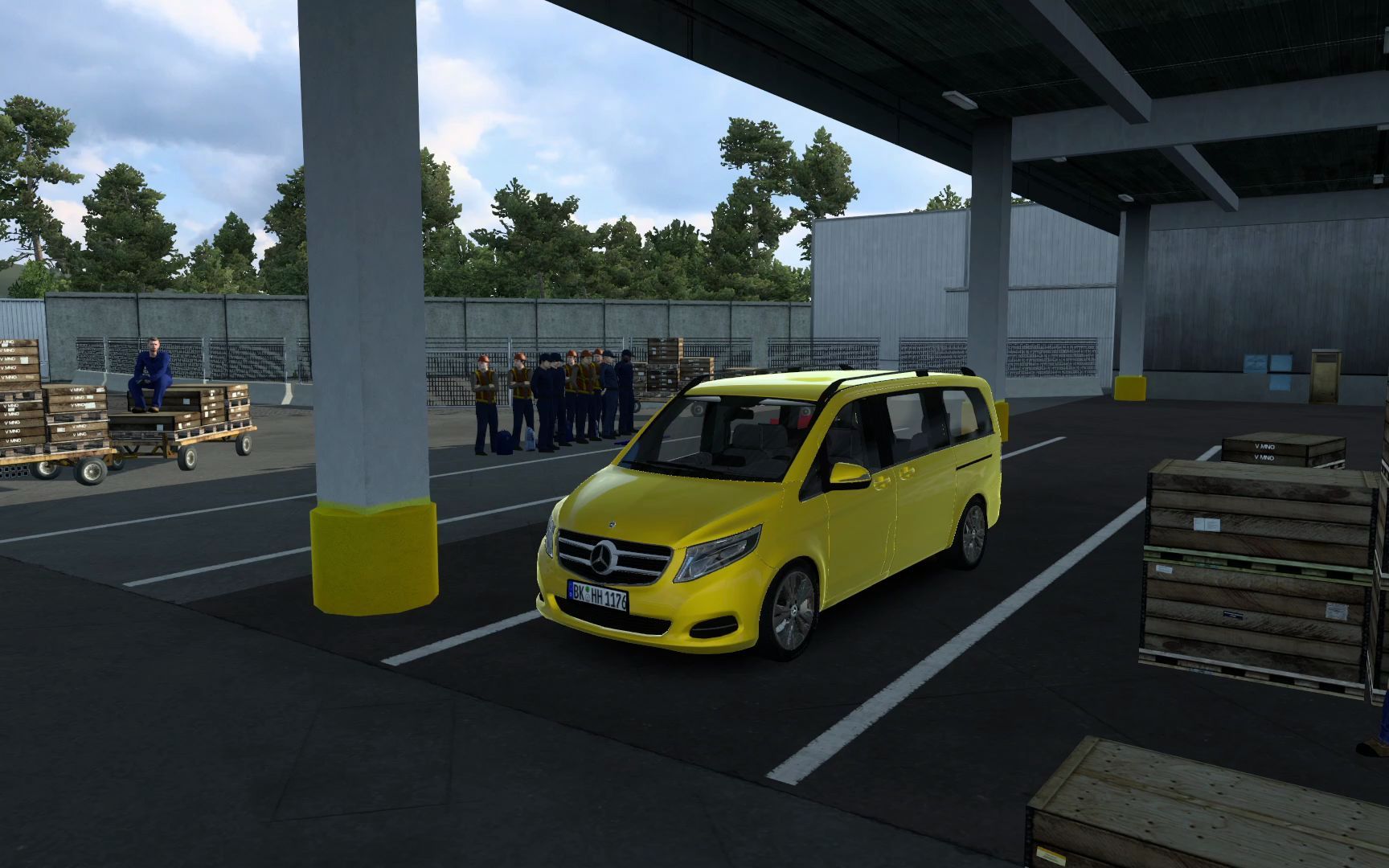 欧洲卡车模拟2驾驶奔驰商务车在乌托邦客运1