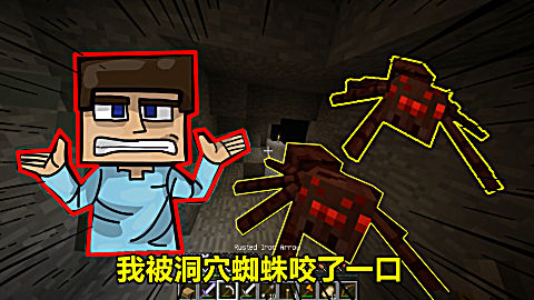 我的世界贝爷生存82:钢铁麻花小命不保,被恶魔蜘蛛咬了一口!