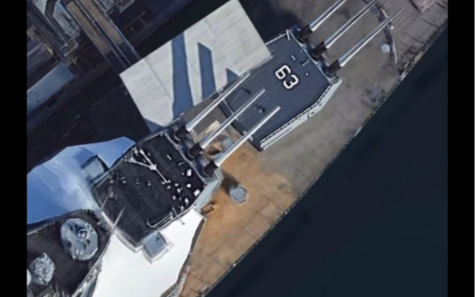 从地图软件上看密苏里号战列舰