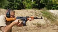 AKM步枪加上大容量弹鼓, 野外射击测试