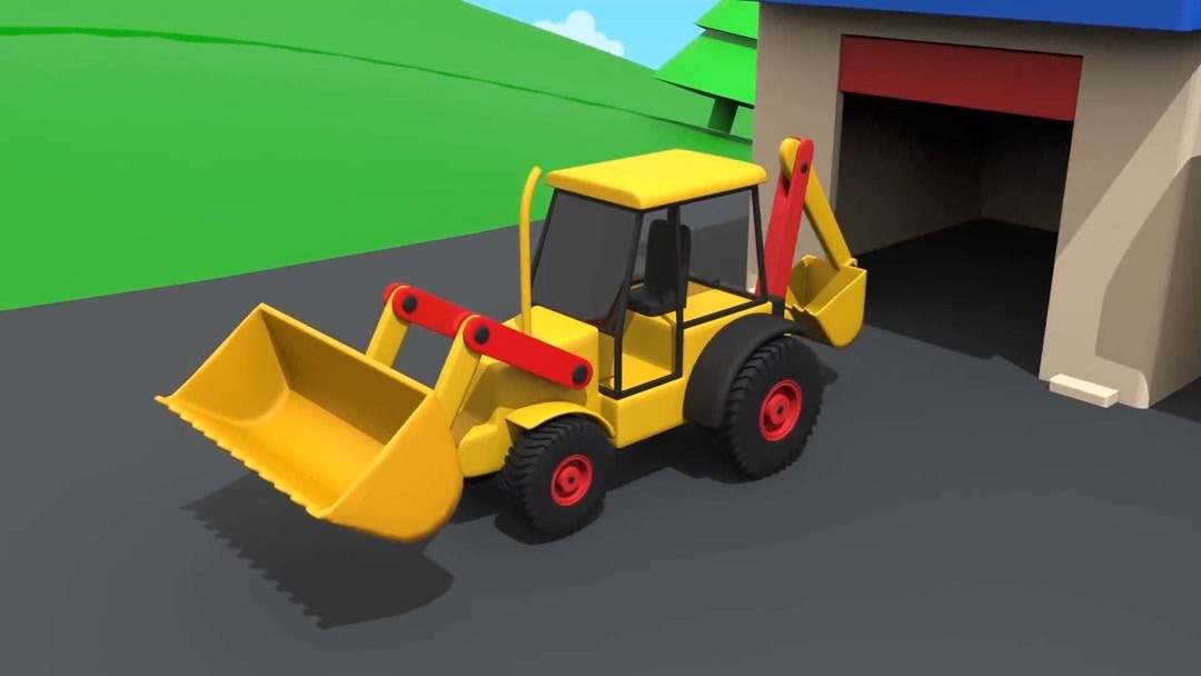 挖掘机动画TV 第60集 挖掘机工程车吊车 造房子