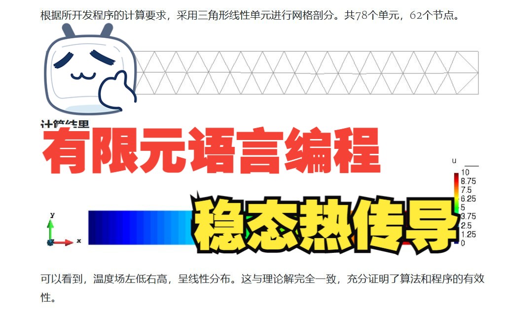 有限元语言编程范例 —— 稳态热传导