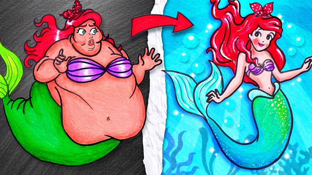 趣味定格动画:胖美人鱼VS瘦美人鱼,你喜欢哪种类型的美人鱼呢?