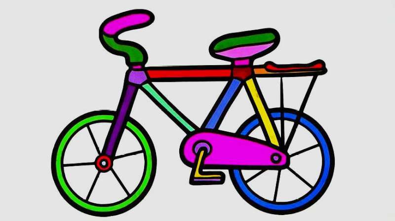 儿童创意绘画视频教程,教孩子们绘制和着色自行车