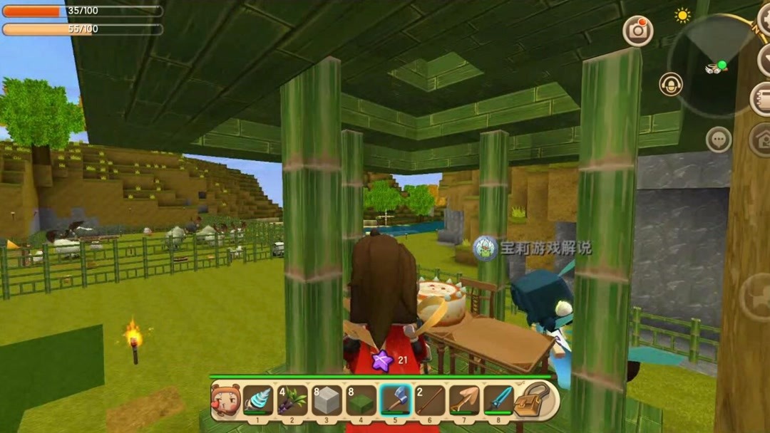 迷你世界 生存联机 竹子凉亭的制作教程 第12期