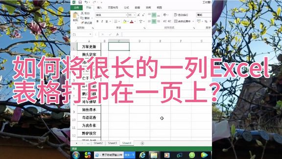 Excel技巧10:如何将很长的一列电子表格打印在以上?