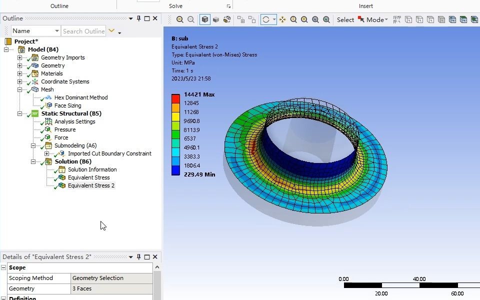 【ANSYS-Static Structural】结构子模型局部应力分析