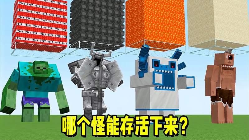 我的世界:面对各种挑战,哪个怪能存活下来?