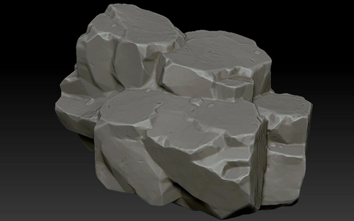 【zbrush教程】新手山石雕刻练习,噪点裂痕细节雕刻