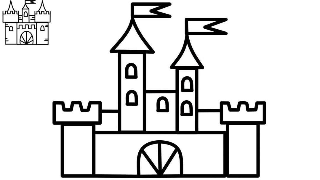简笔画识颜色 第11集 简笔画城堡