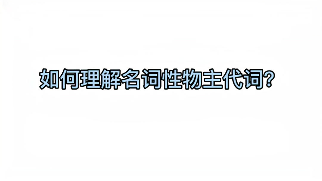 如何理解形容词性物主代词